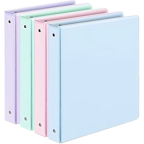 4 Pack Extra Durable 3 Ring Binders 1 Inch, 1” Three Ring Binder, Eco ...