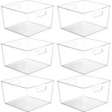 4 Pack Extra Large Clear Plastic Storage Bins 11x11 Cube Acrylic ...