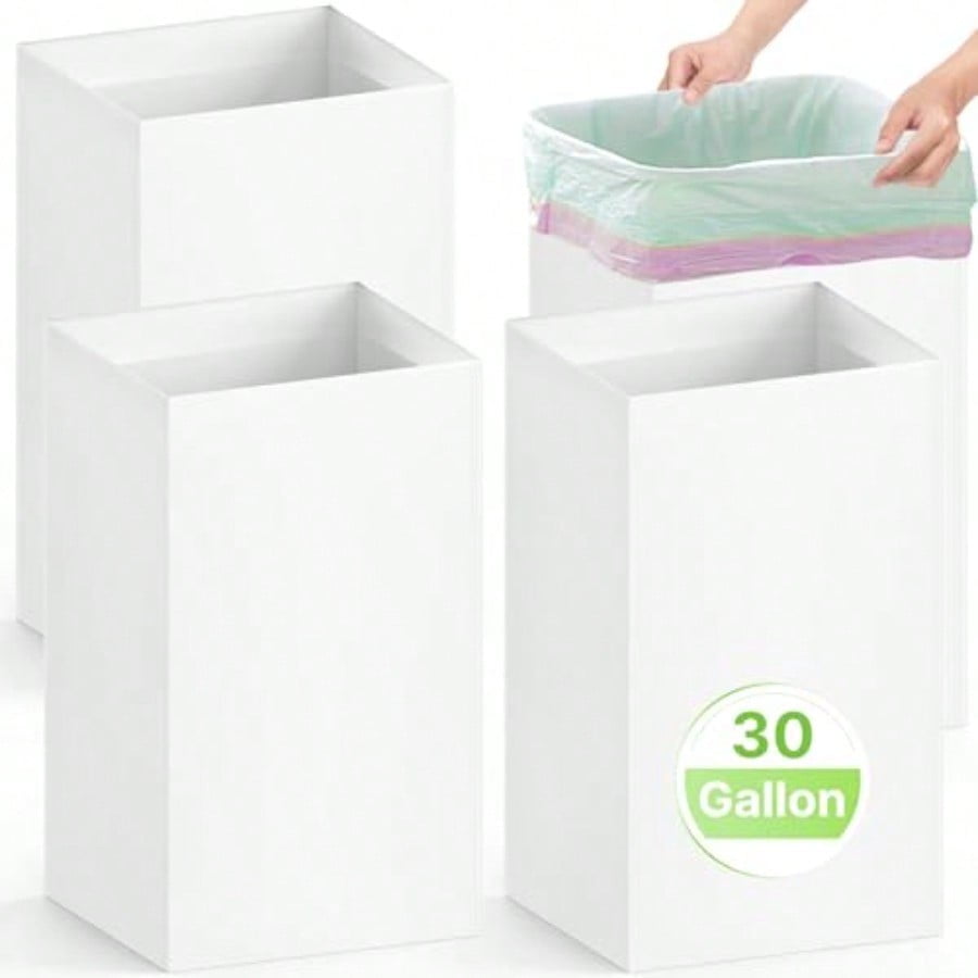 4 Pack Extra Large Disposable Trash Cans Reusable Portable Garbage Can ...