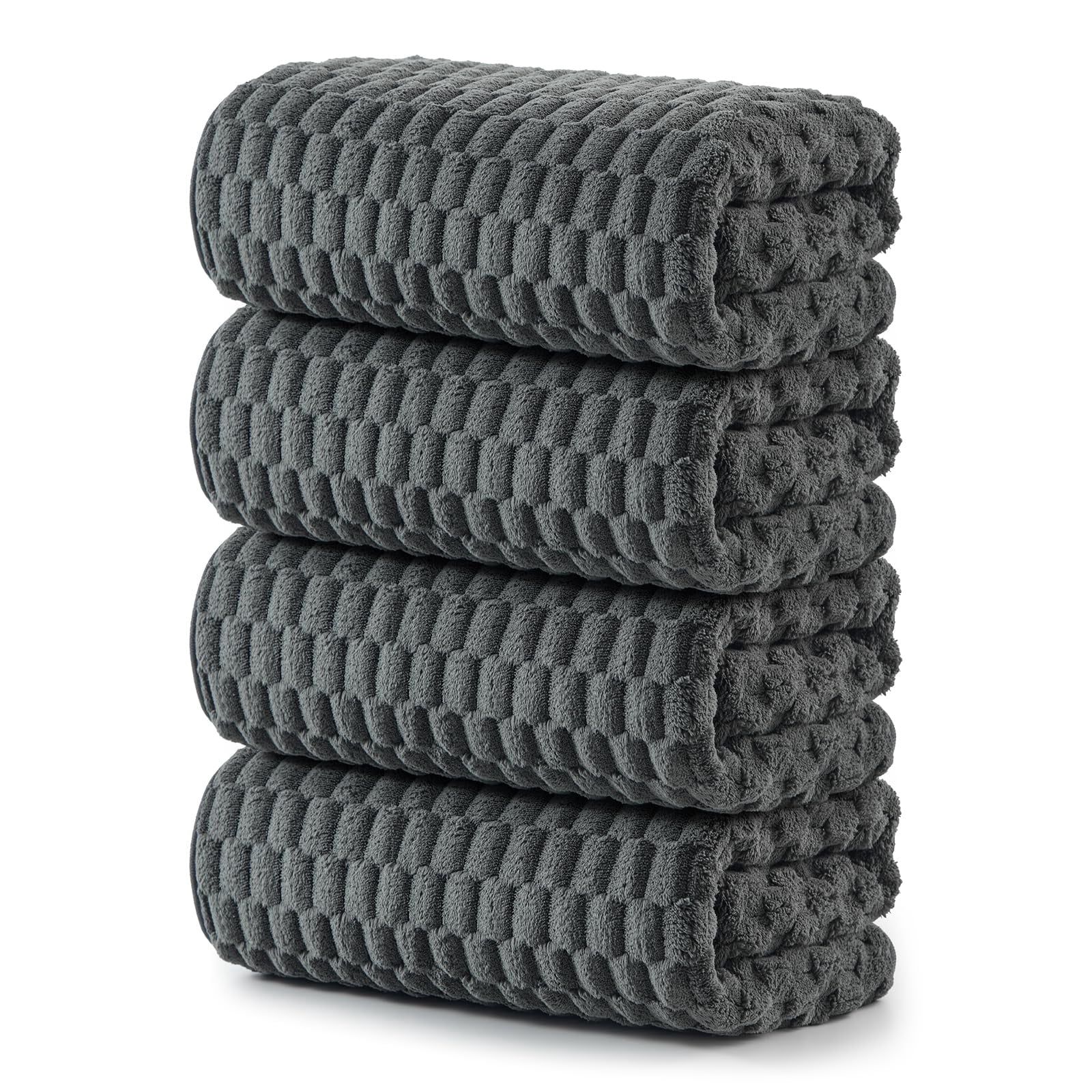 4 Pack Extra Large Microfiber Bath Towels Set - Super Absorbent Quick ...