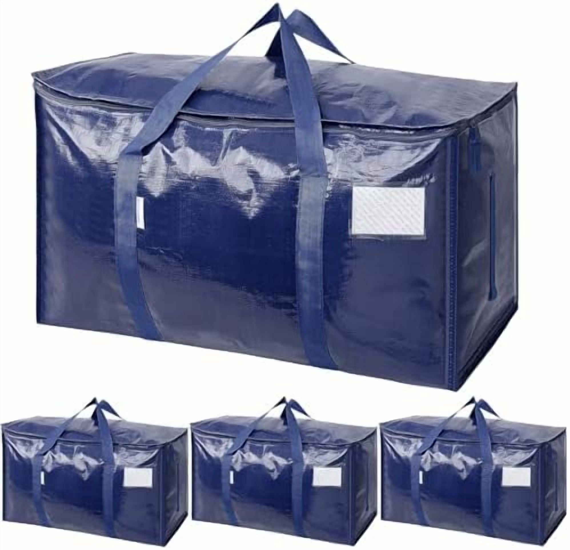 4 Pack Extra Large Moving Bags Heavy Duty with Zippers & Carrying ...