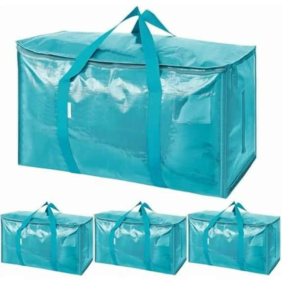 4 Pack Extra Large Moving Bags with Zippers & Carrying Handles, Heavy ...