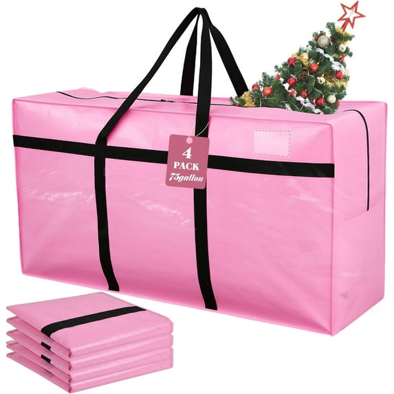 4 Pack Extra Large Storage Bags XXL Moving Bag with Zipper Strong ...