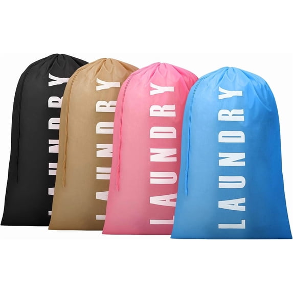 4 Pack Extra Large Travel Laundry Bag, 24" x 36" Dirty Clothes ...