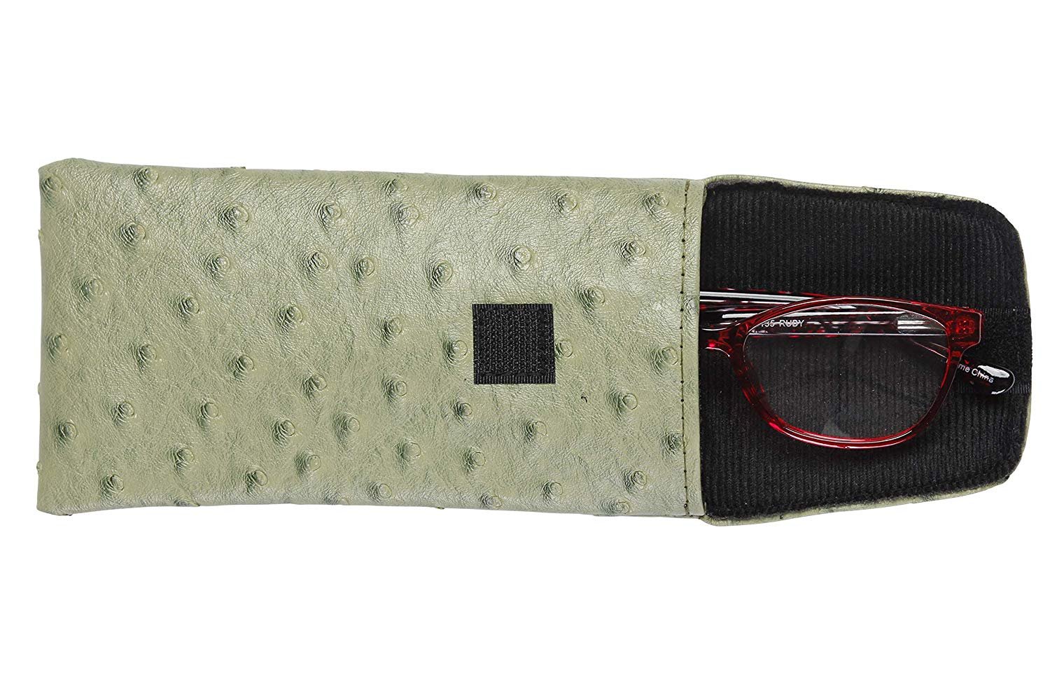 4 Pack Eyeglass Case Top Closure, Slip In Eyeglass Case Soft Faux ...