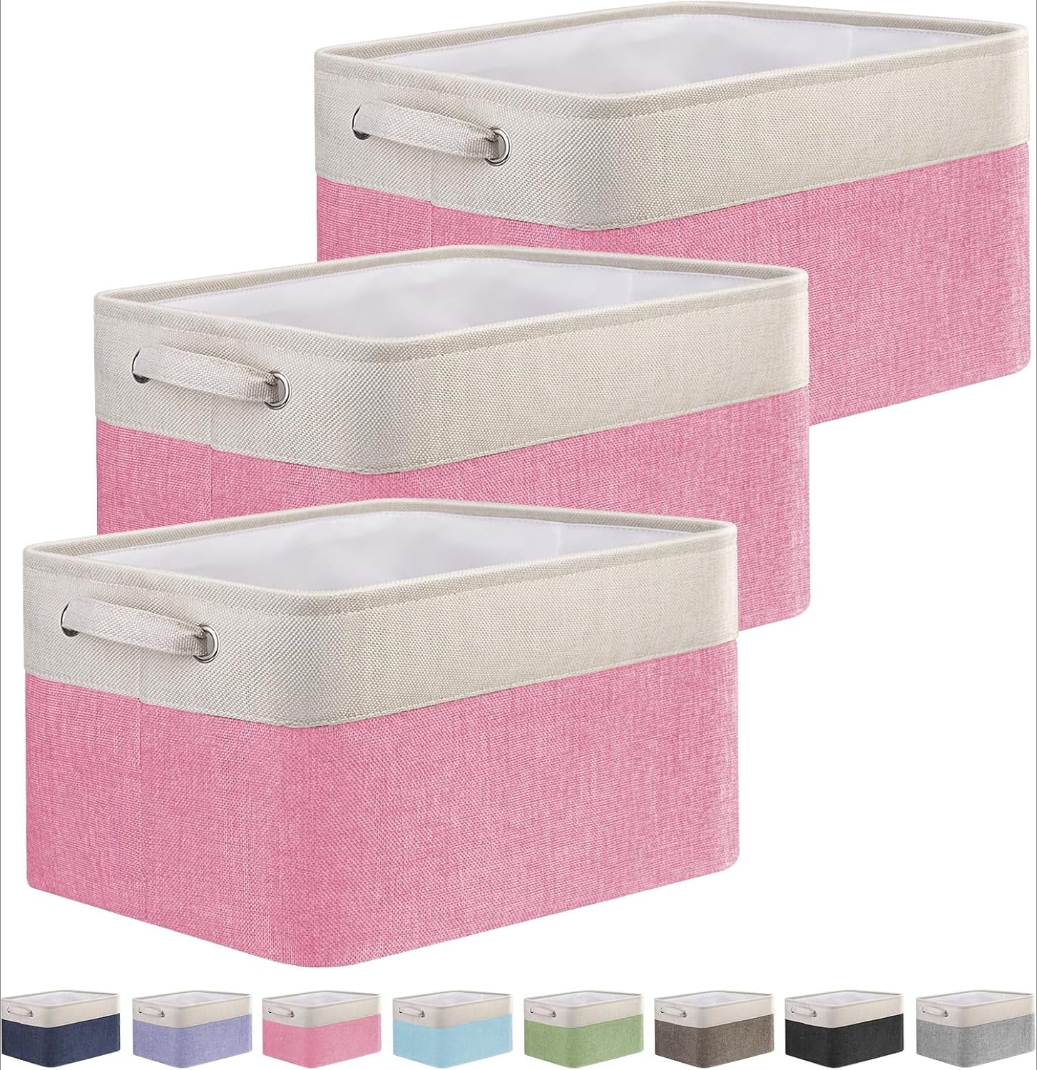 4 Pack Fabric Storage Bins Storage Basket Closet Shelf Organizer for ...