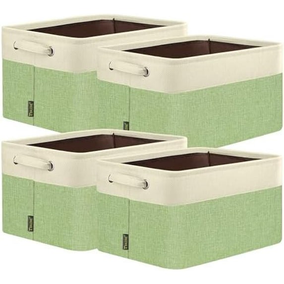 4 Pack Fabric Storage Bins for Shelves, Linen Storage Baskets for ...