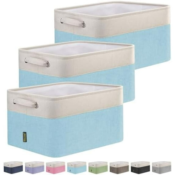 4 Pack Fabric Storage Bins for Shelves, Linen Storage Baskets for ...