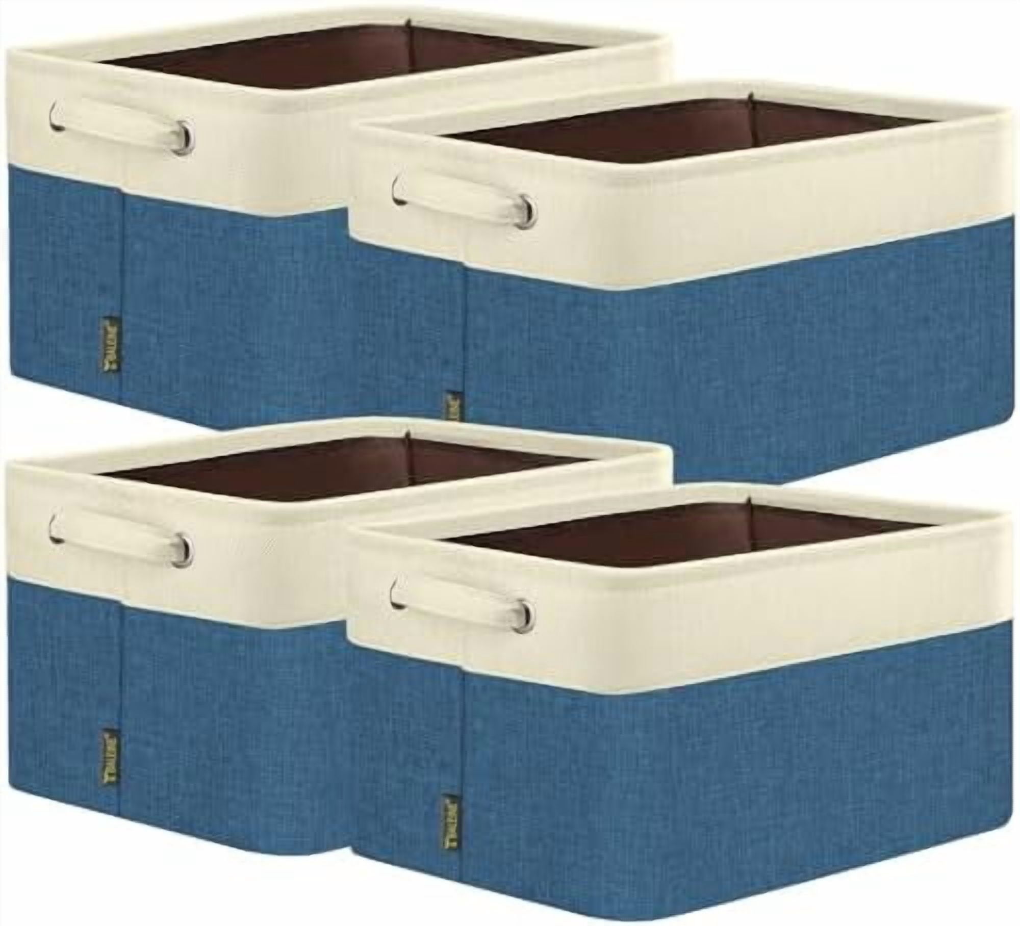 4 Pack Fabric Storage Bins for Shelves, Linen Storage Baskets for ...