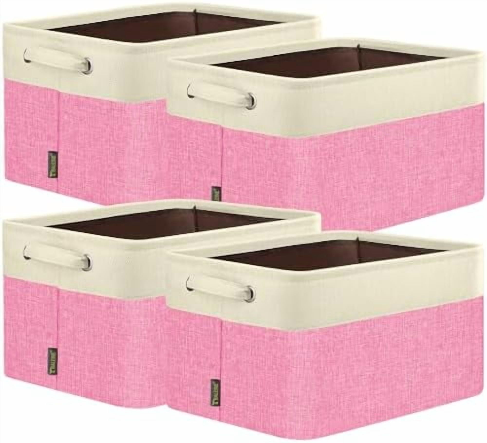 4 Pack Fabric Storage Bins for Shelves, Linen Storage Baskets for ...