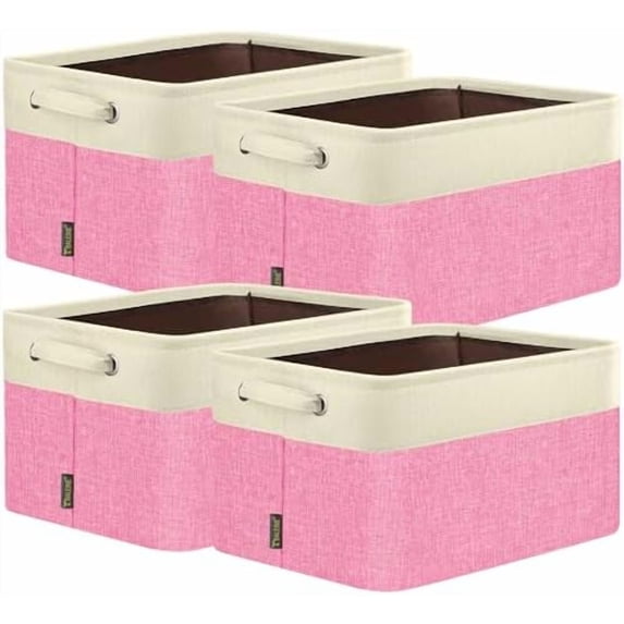 4 Pack Fabric Storage Bins for Shelves, Linen Storage Baskets for ...