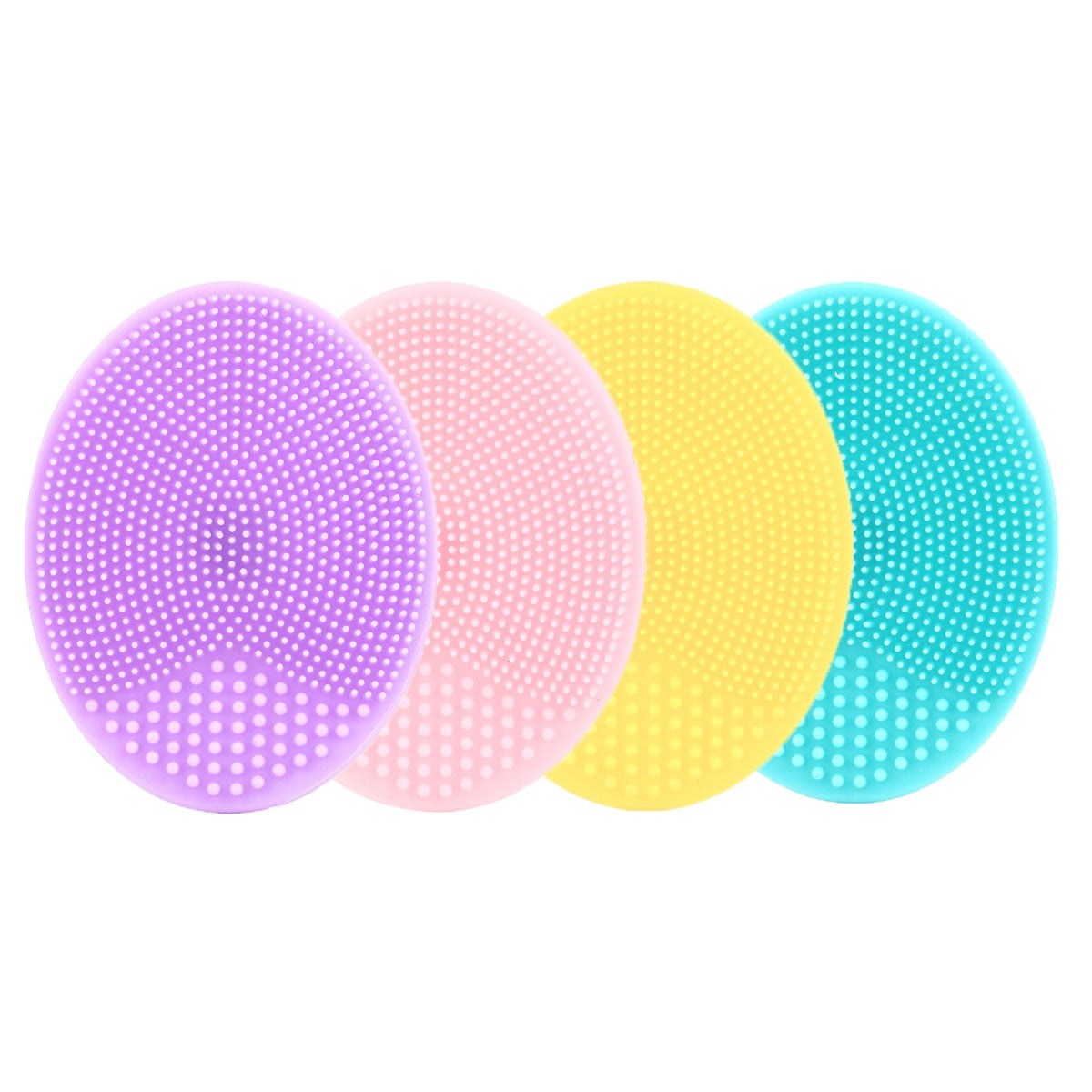 4 Pack Face Scrubber,WUSI Soft Silicone Facial Cleansing Brush Face ...
