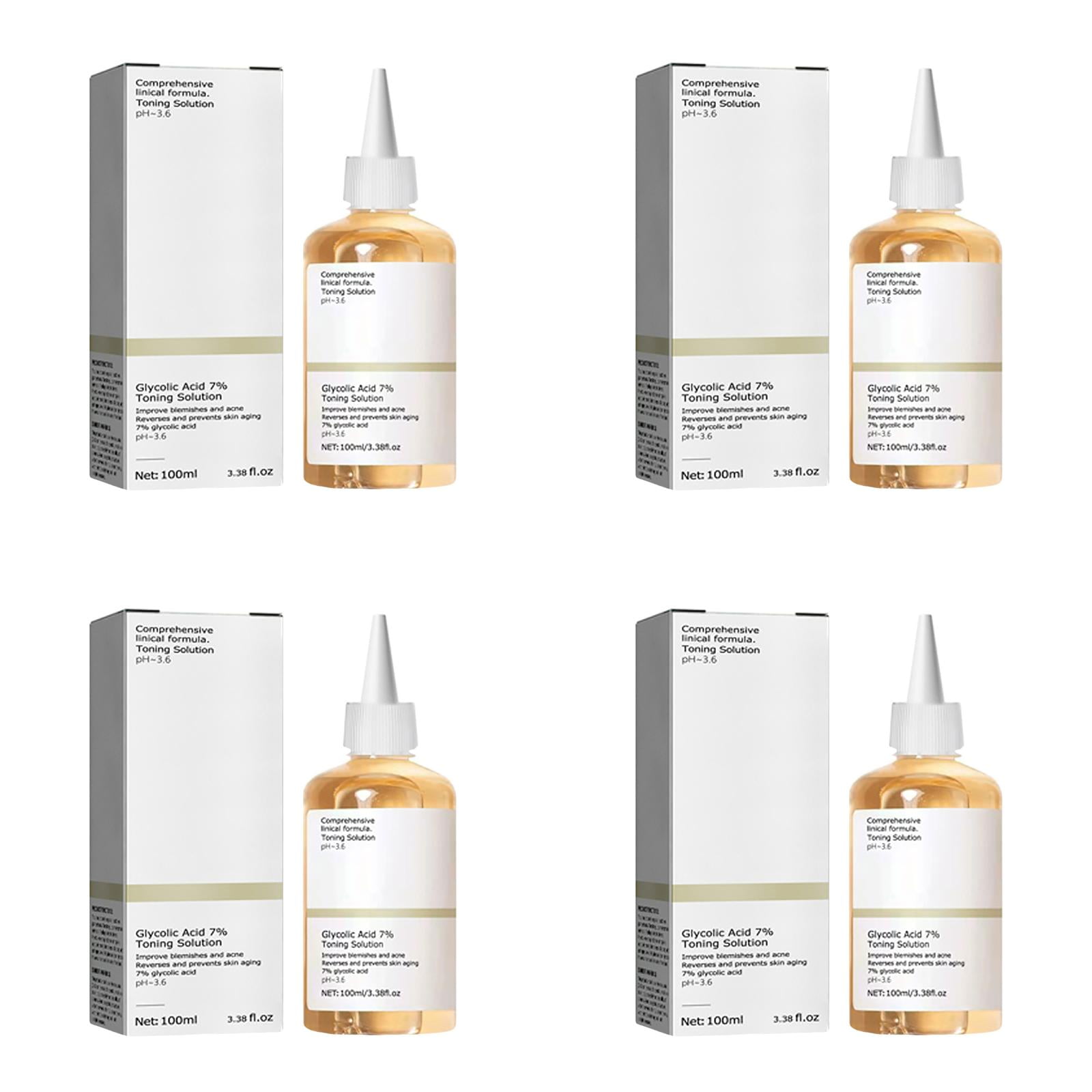 (4-Pack) Facial Exfoliating Toner Pore Refining Solution Brightening Support Texture Improvement ...