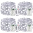 4-Pack Fairy Lights Battery Operated with Remote & Timer & 8 Modes ...