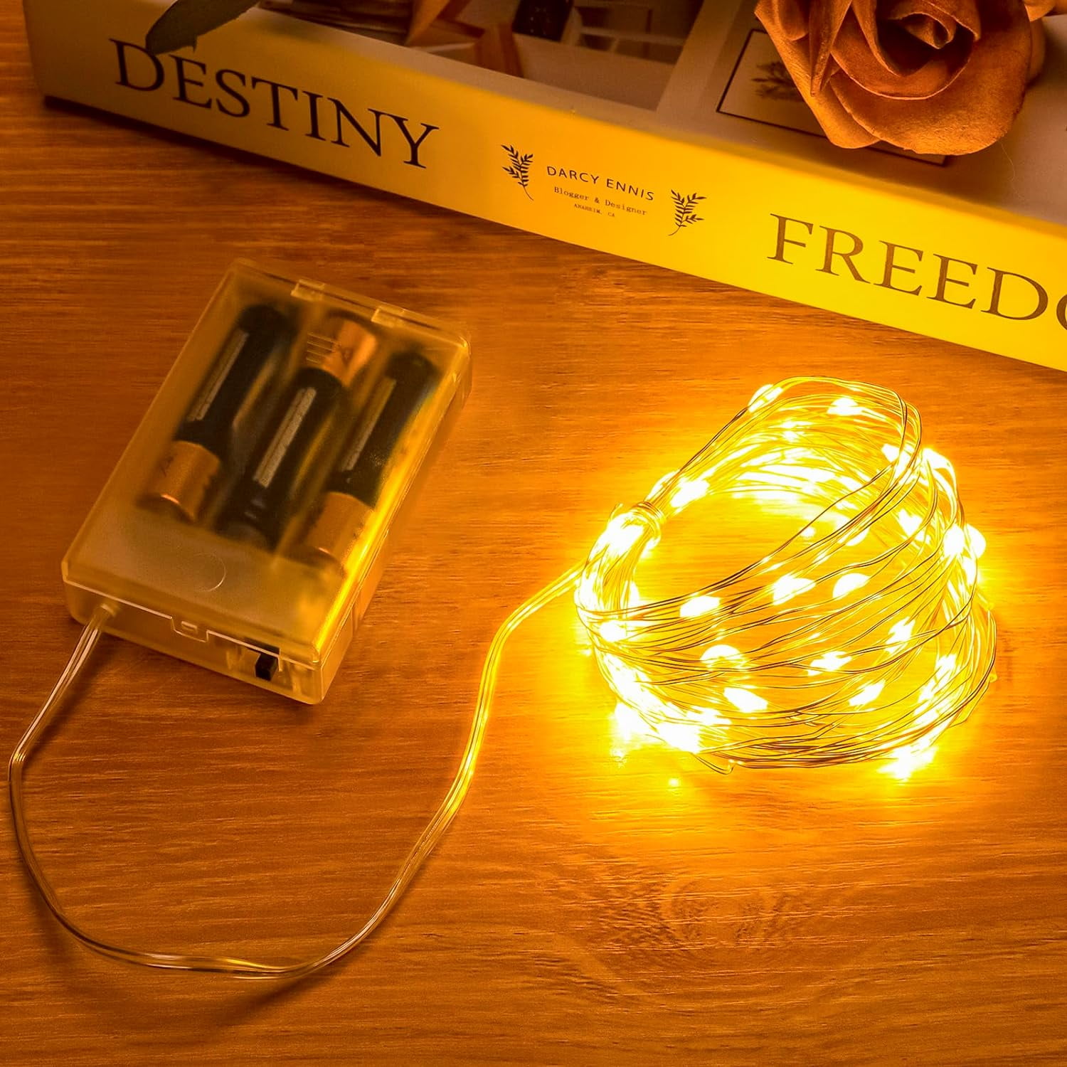 4 Pack Fairy String Lights Battery Operated 16.4Ft 50 LEDs Silver ...
