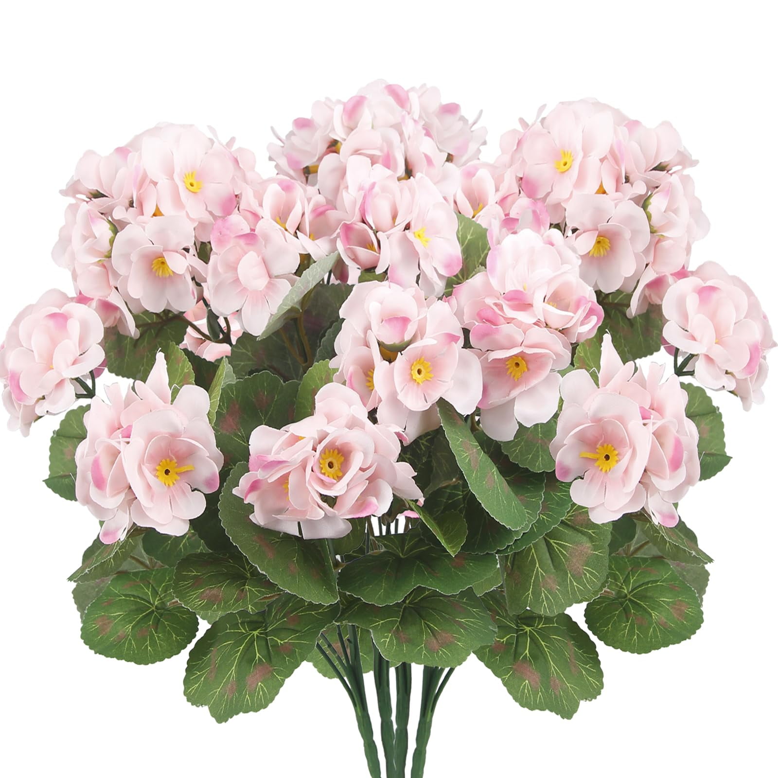 4 Pack Fake Geranium Flowers Outdoor, Lifelike Silk Geranium Bush with ...