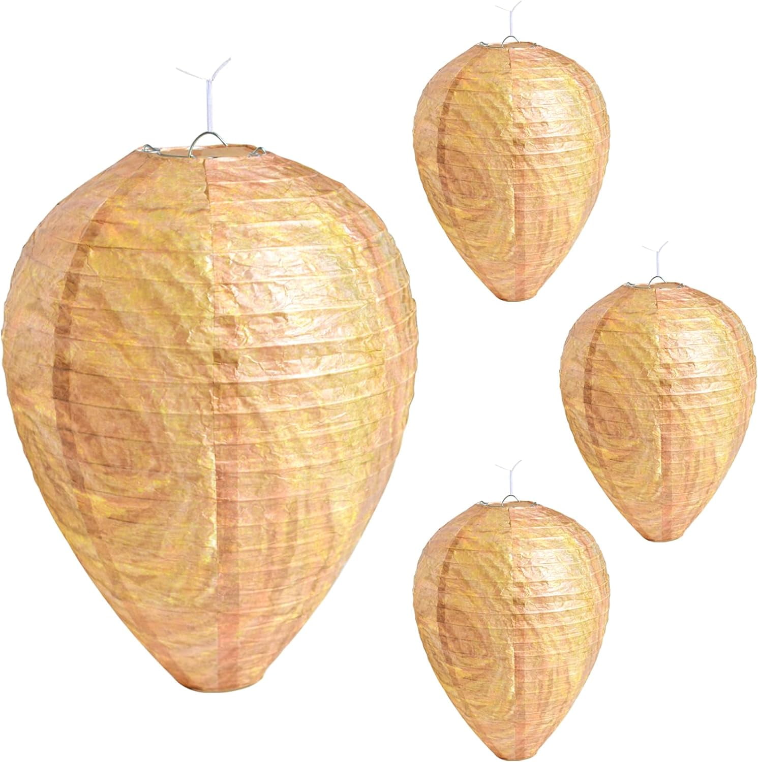 4 Pack Fake Wasp Nest Decoy Hanging Wasp Trap Deterrent for Hornets ...