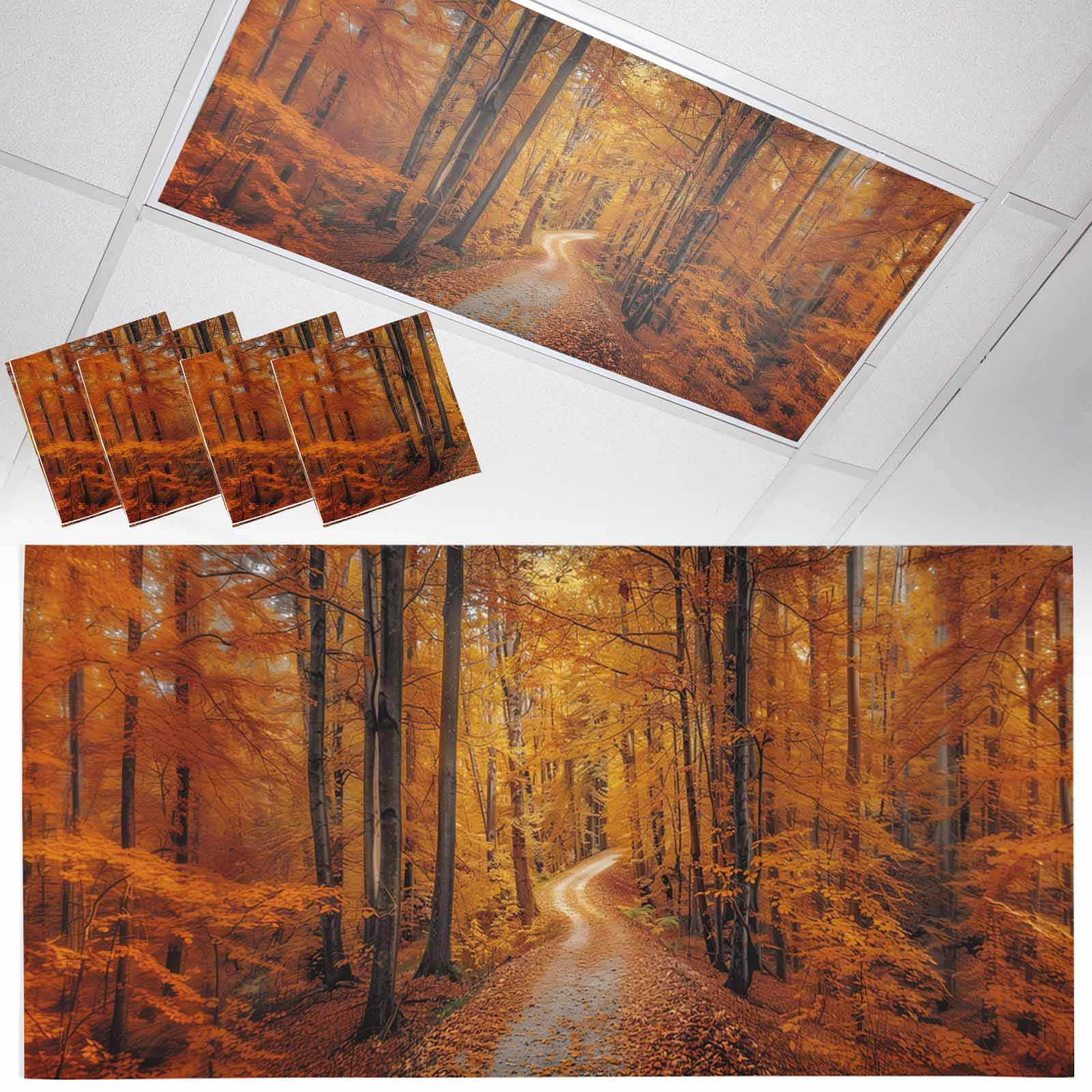 4 Pack Fall Autumn Fluorescent Light Covers for Ceiling Lights Forest ...