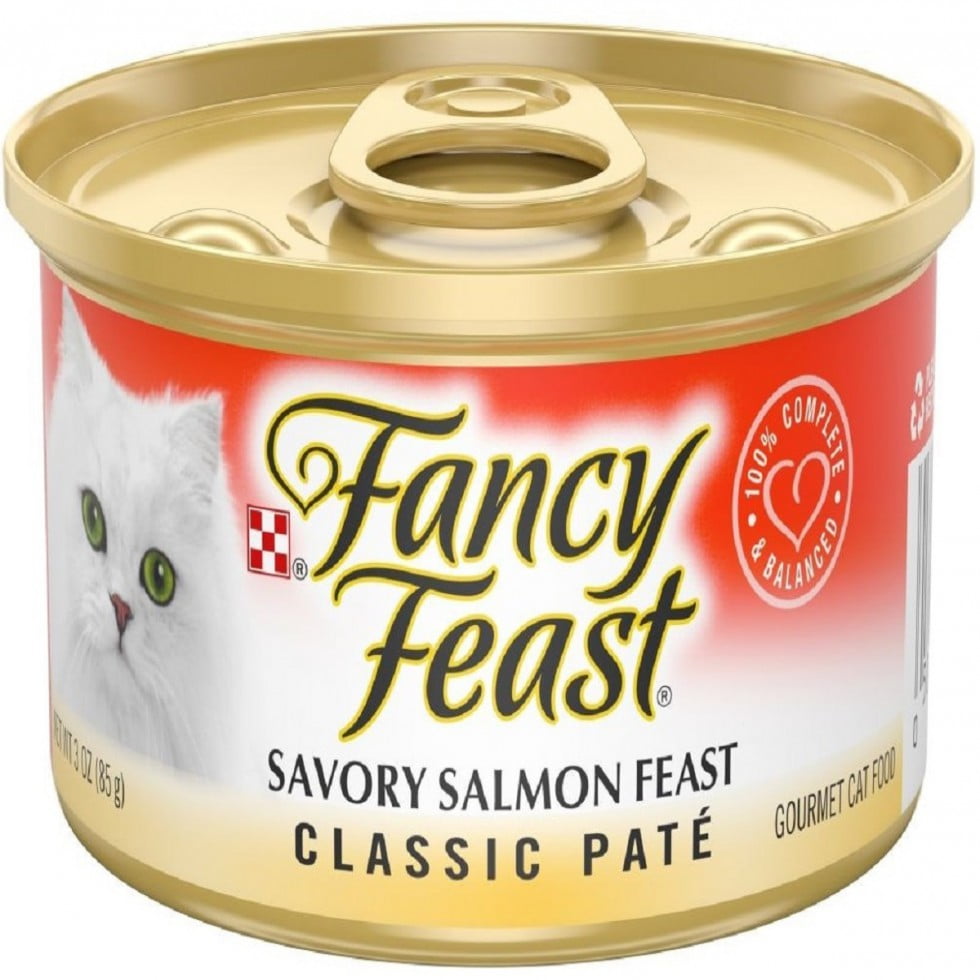( 4 Pack ) Fancy Feast Cat Food, Gourmet, Savory Salmon Classic Pate, 3 ...