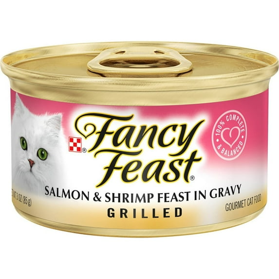 ( 4 Pack ) Fancy Feast Gourmet Cat Food, Grilled, Salmon & Shrimp In ...