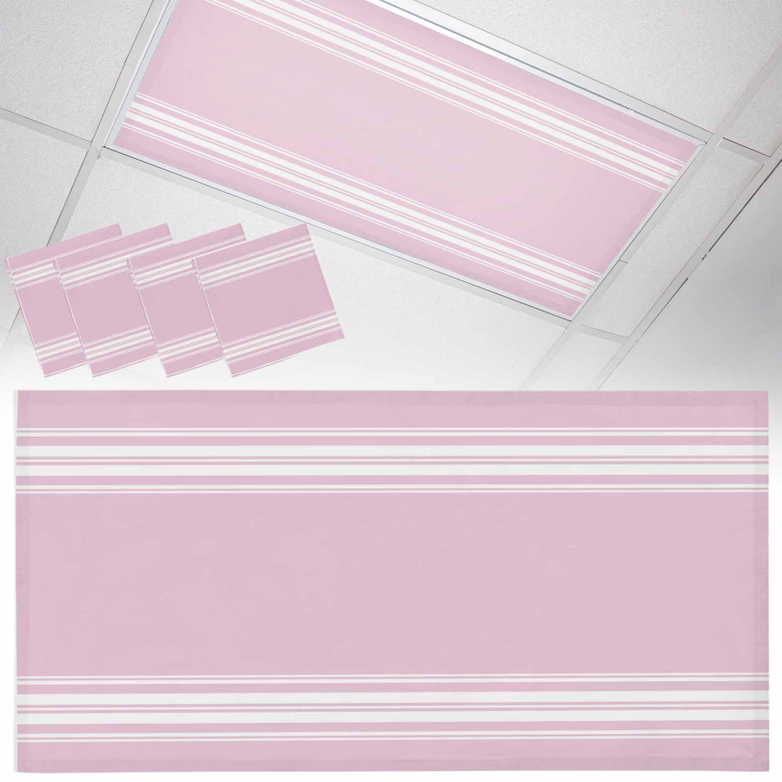 4 Pack Farmhouse Pink Fluorescent Light Covers for Ceiling Lights White ...