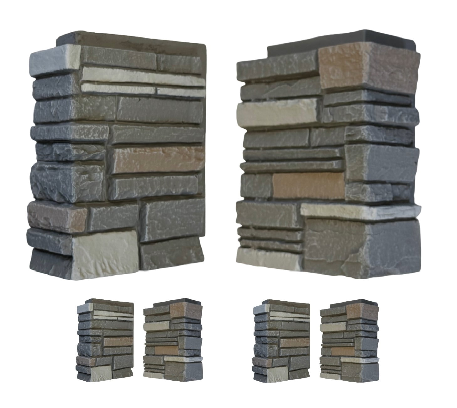 OTECKO Distinct 4-Pack Faux Stacked Stone 90 Degree Outside Corner ...