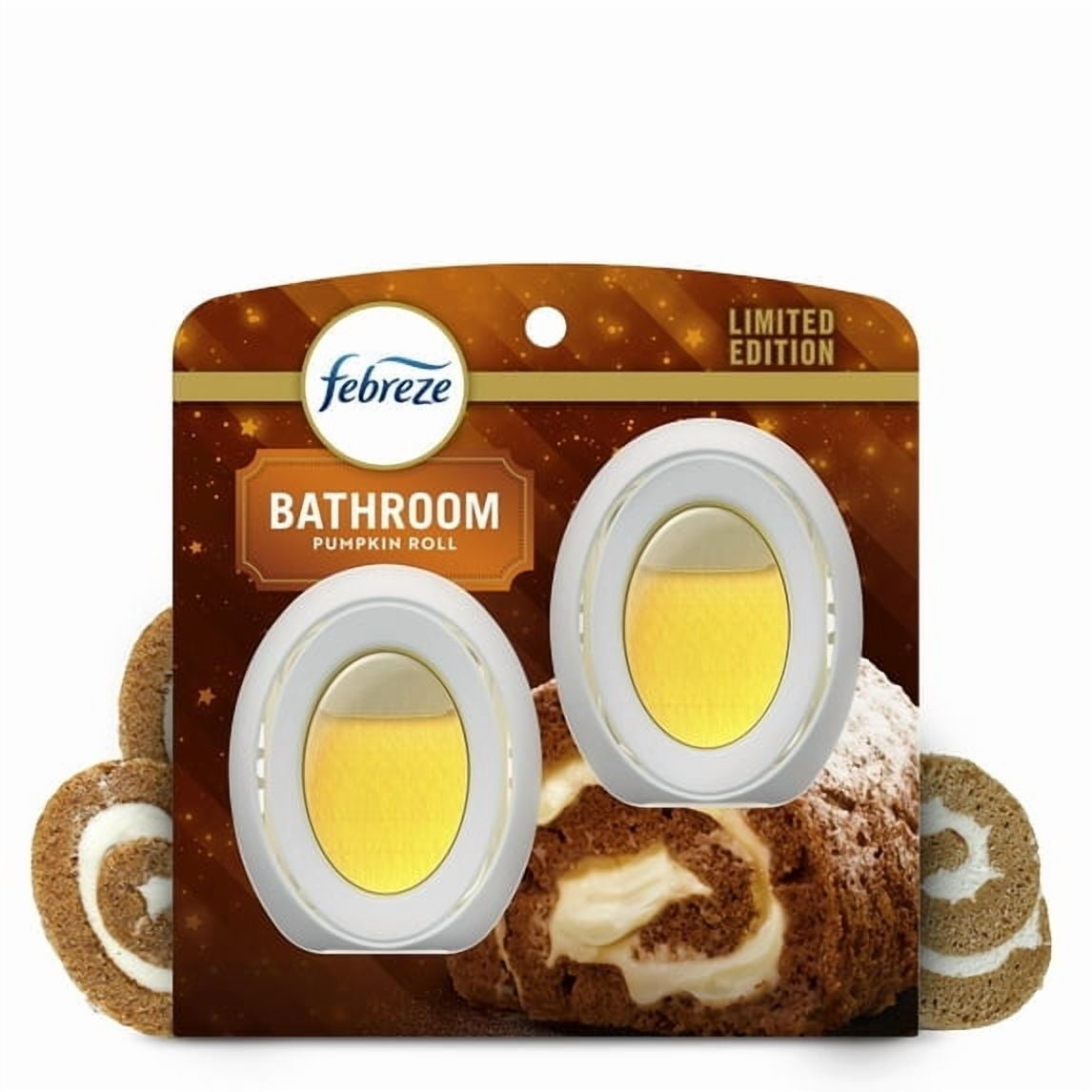 4 Pack Febreze Bathroom Air Freshener, Odor-Fighting, Pumpkin Roll ...