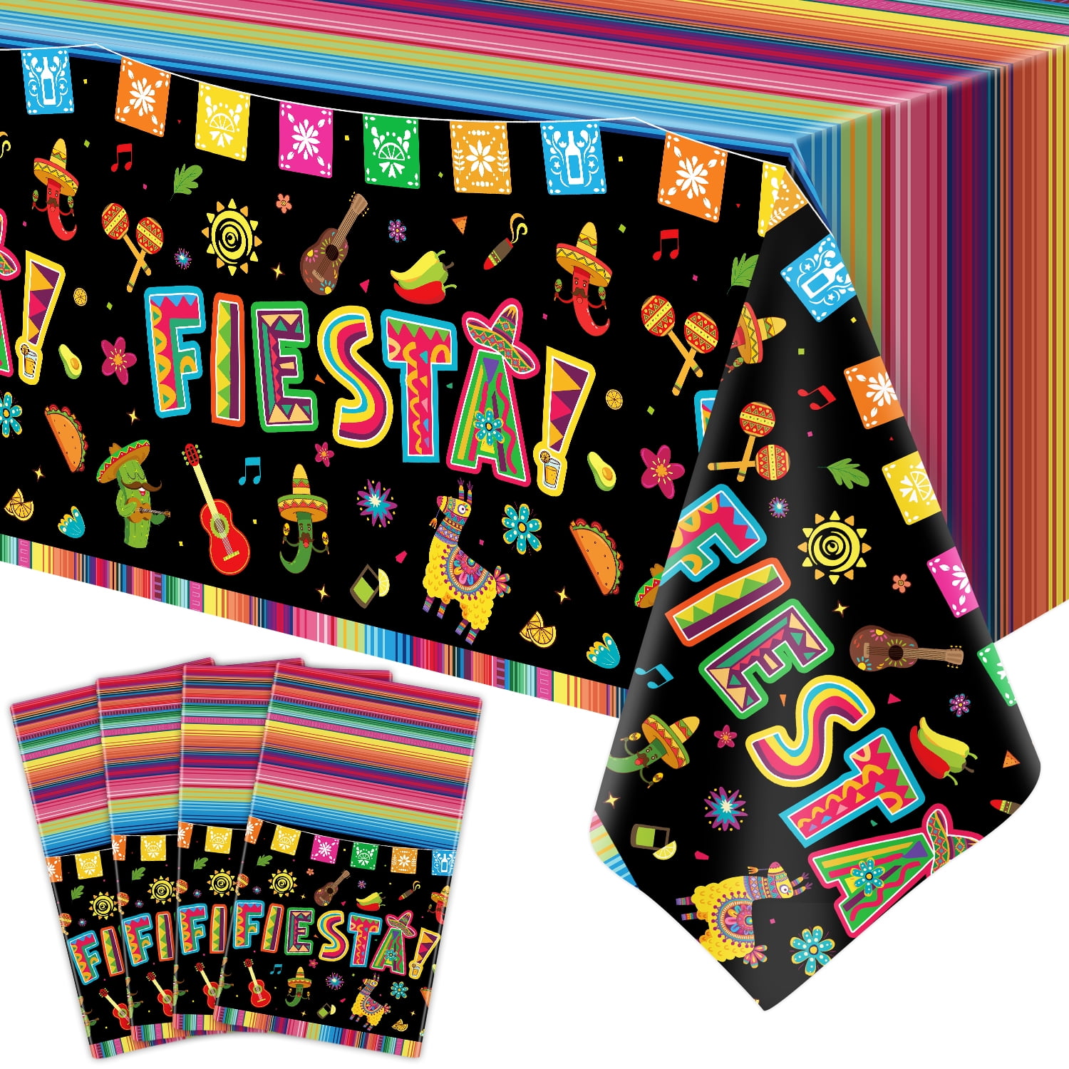4 Pack Fiesta Party Tablecloth - Walmart.com