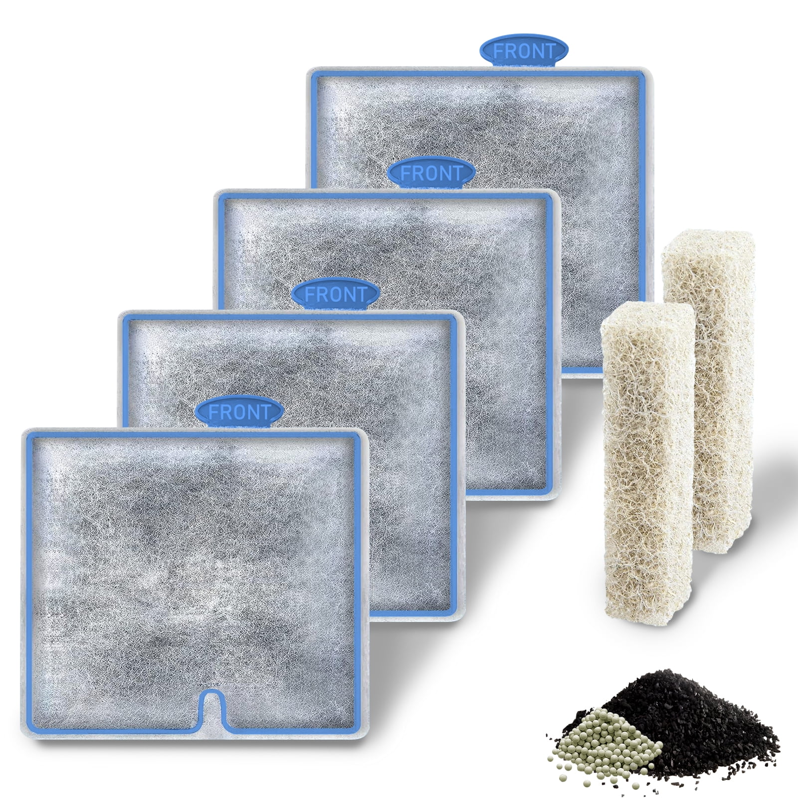 4 Pack Filter Cartridge and 2 Pack Ammonia Reducer Filter Pads for ...