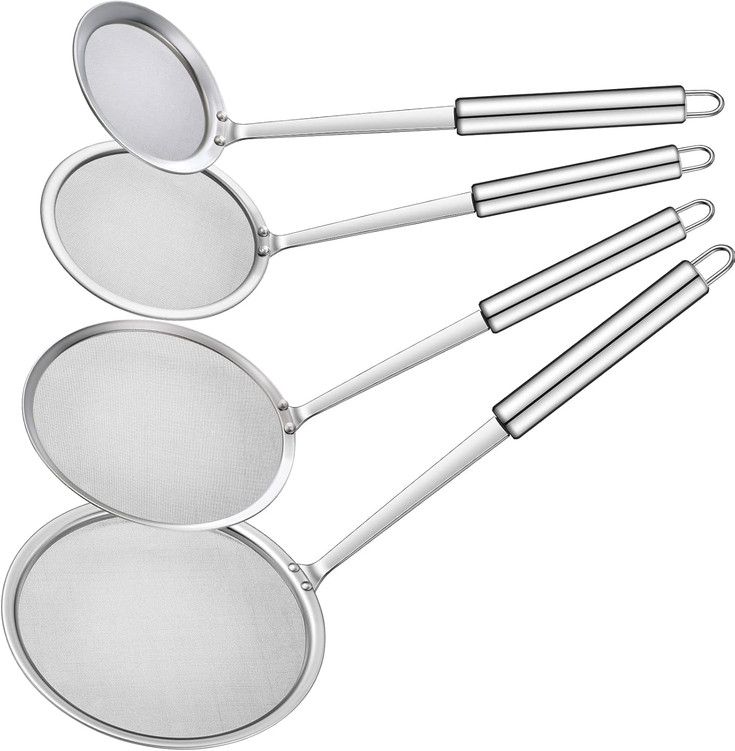 4 Pack Fine Mesh Skimmer Spoon - Stainless Steel Hot Pot Fat Skimmer ...