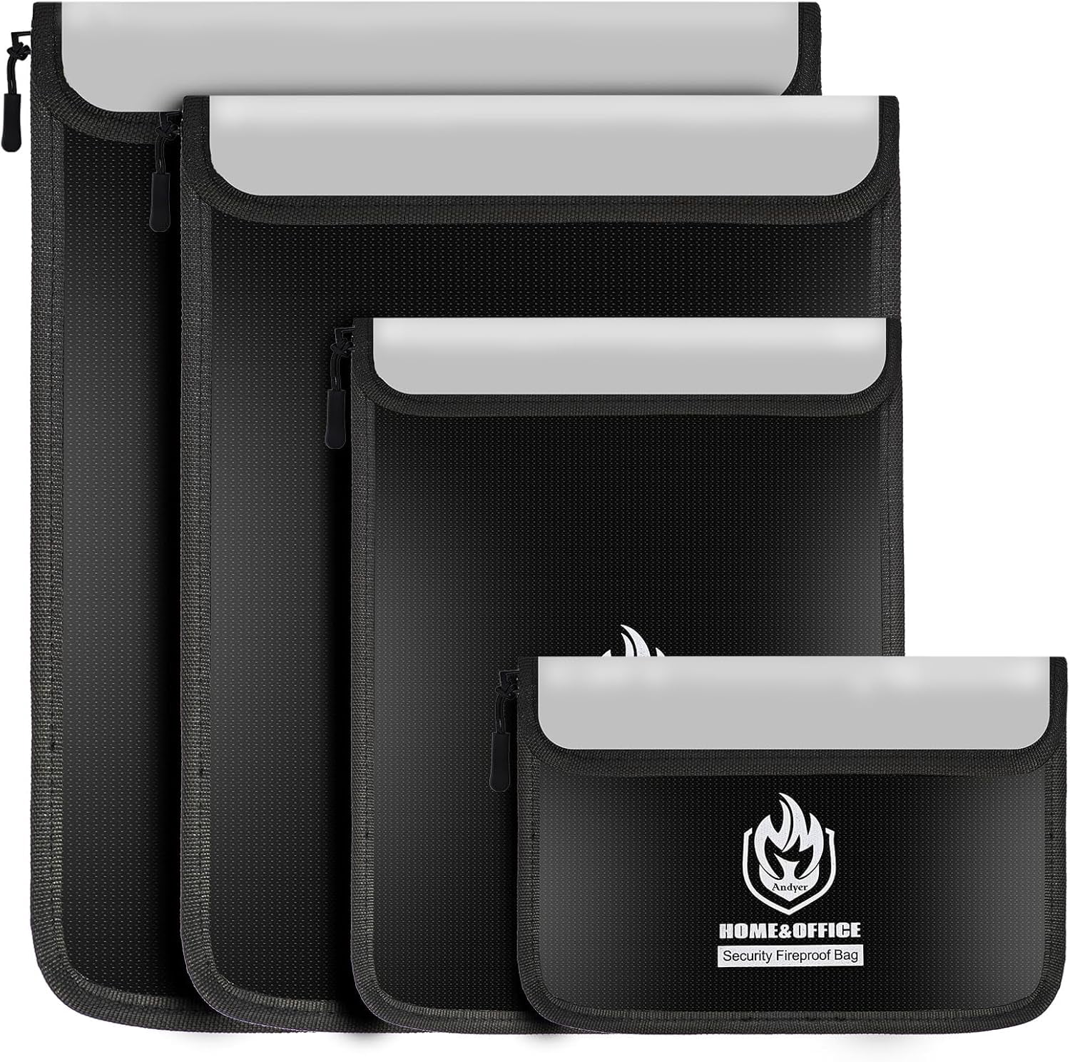 4 Pack Fireproof Document Bags, Waterproof Pouch Holder with Zipper ...