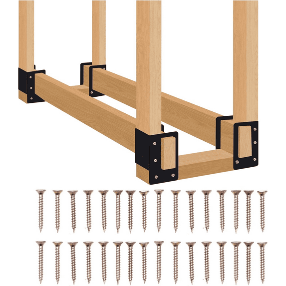 4 Pack Firewood Log Storage Rack Bracket,Indoor Outdoor Adjustable ...