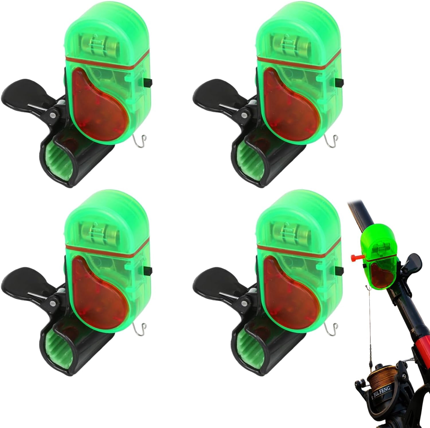 4 Pack Fishing Bite Alarm, Bite Alarms for Fishing Poles, Sensitive ...