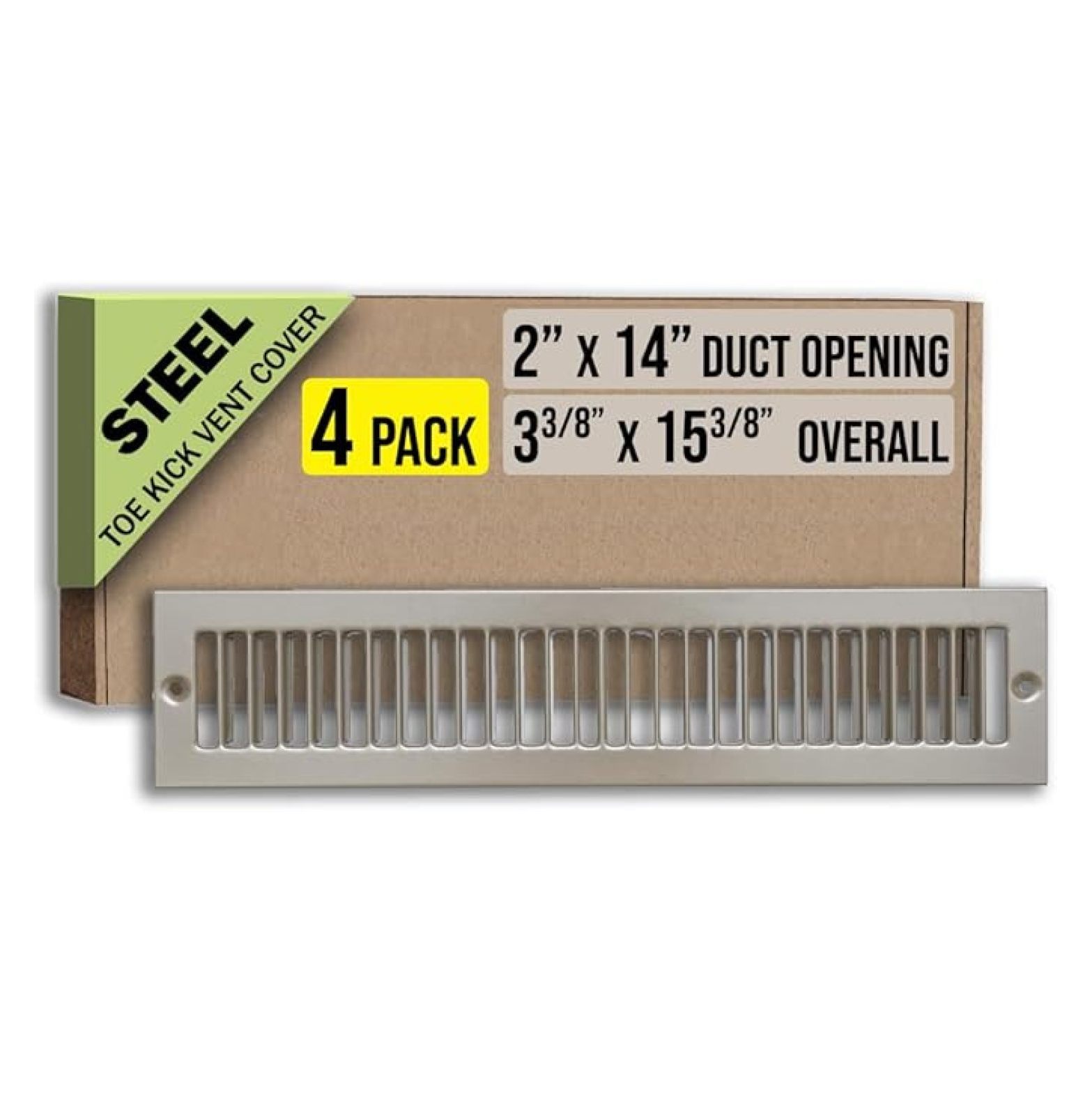 [4 Pack] Fits 2x14 Duct Opening | Toe Kick Vent Cover by | Cabinet Toe ...