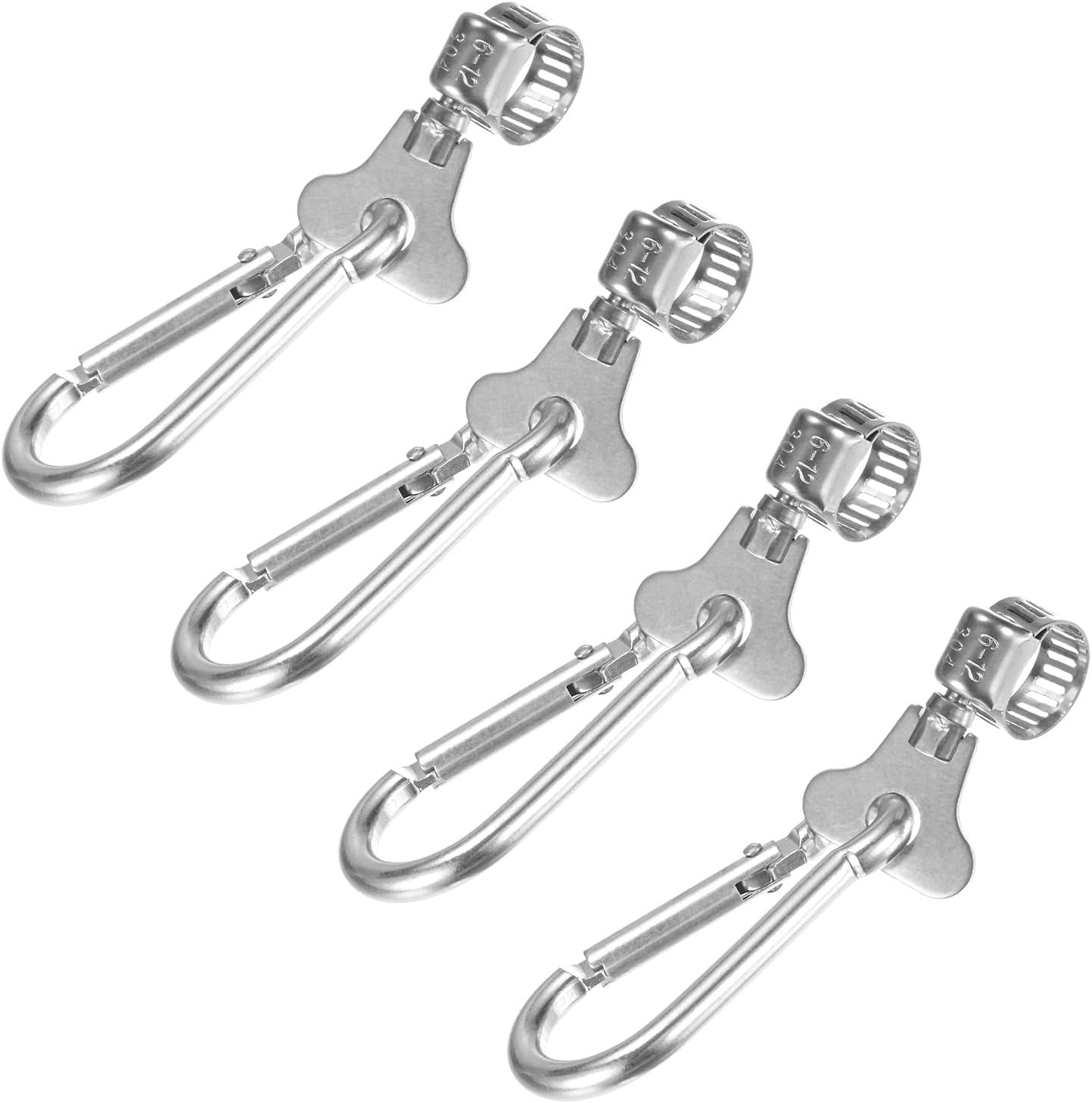 4-Pack Flag Pole Rings 0.2-0.5 Inches, Adjustable Clips W Flagpole ...