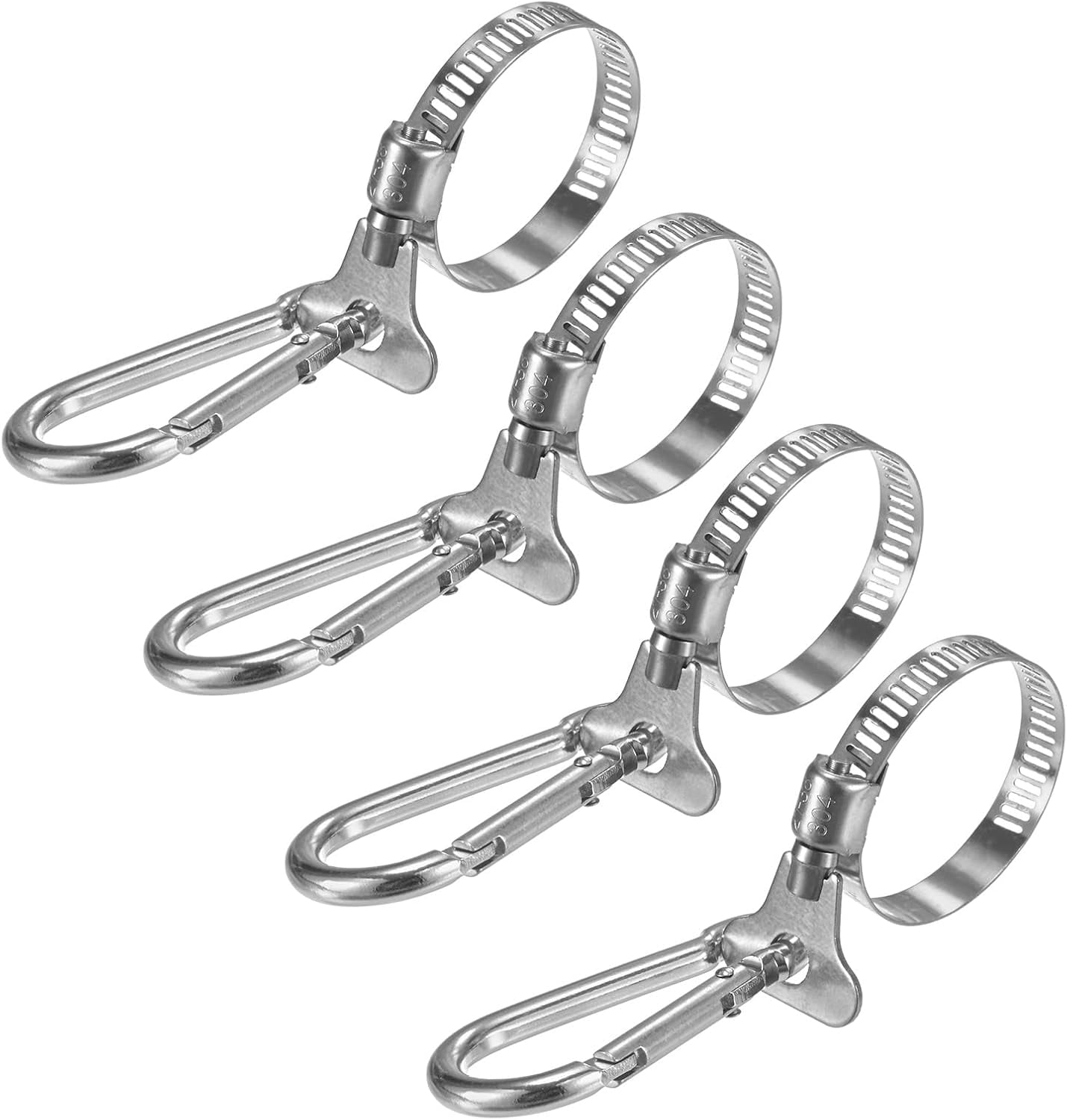 4-Pack Flag Pole Rings 0.8-1.5 Inches, Adjustable Clips W Flagpole ...
