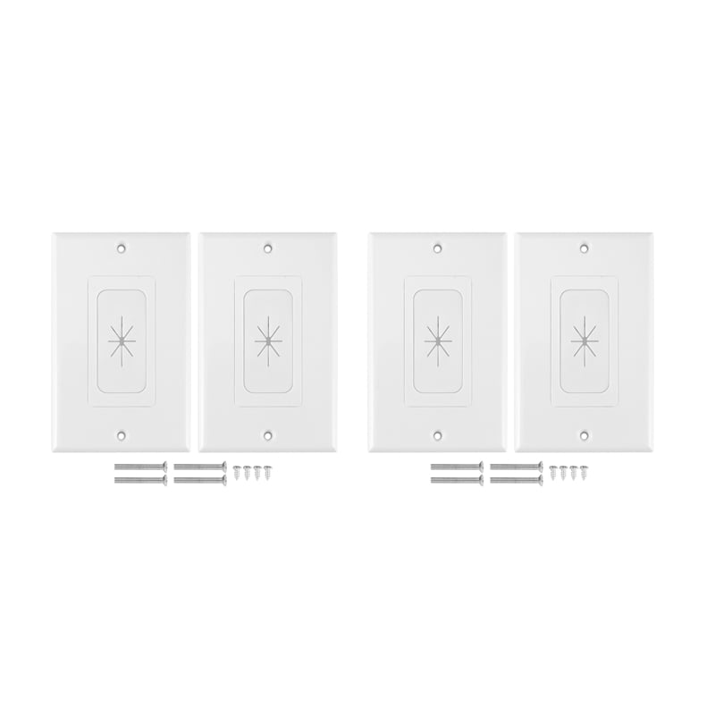 4 Pack Flexible Rubber Wall Grommet Insert with Decorator Plate, 1-Gang ...