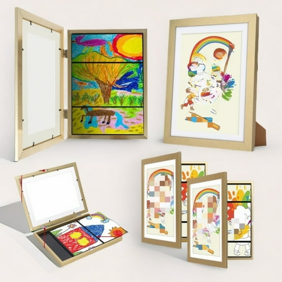 4 Pack Flip Frame Wall & Tabletop Frames for Picture Display, School ...