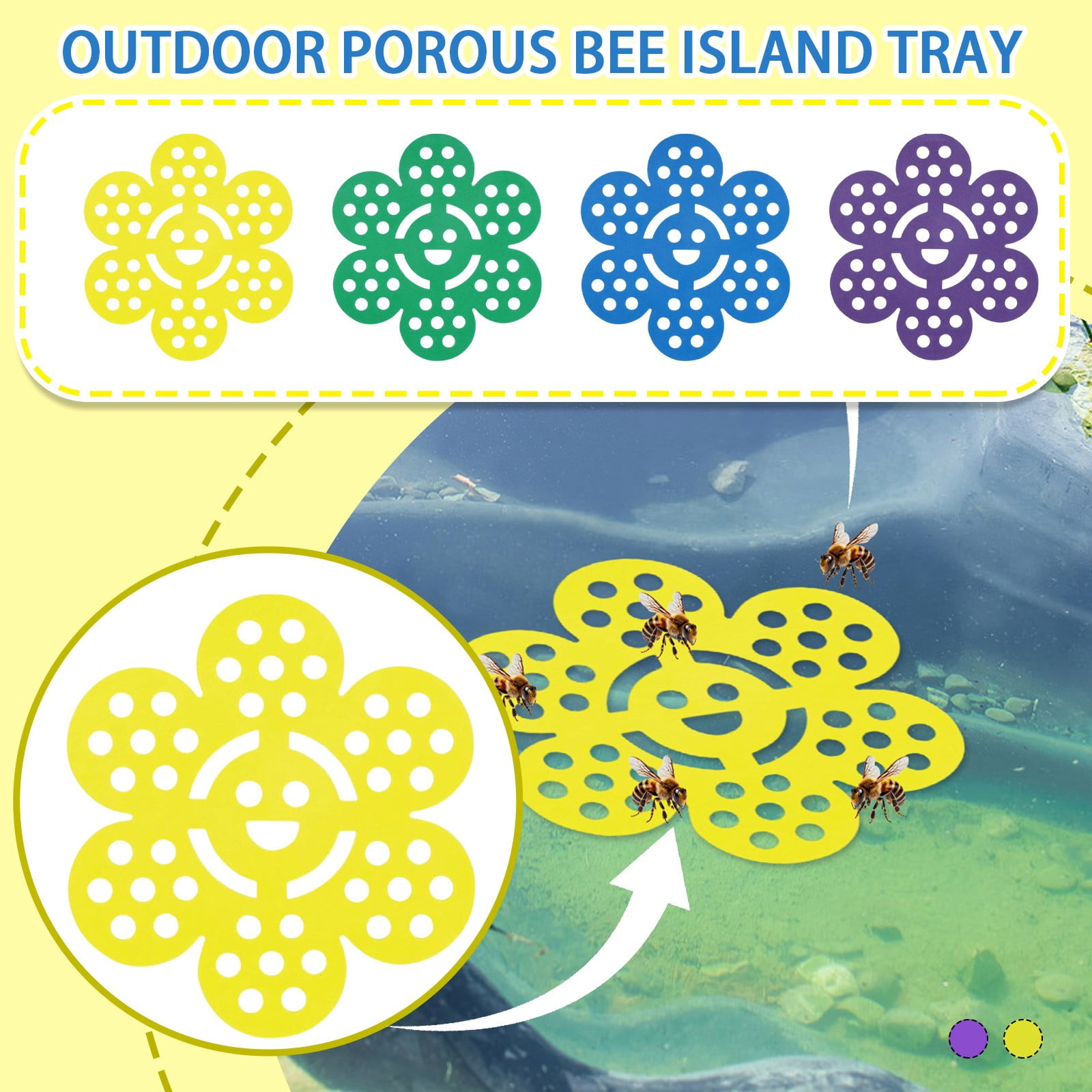 4 Pack Floating Bee Watering Station for Garden, Butterfly Feeder Bee ...