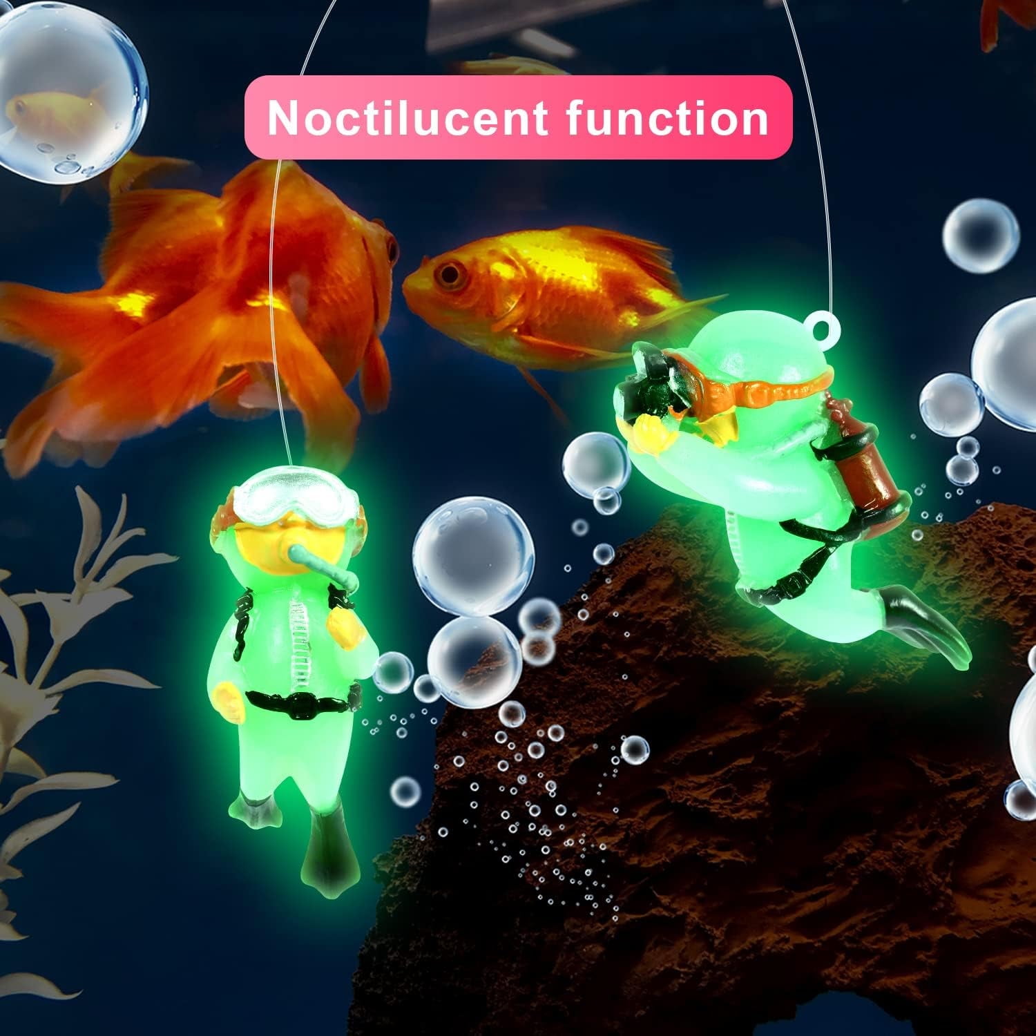 KSY-Aquatics Floating Fish Tank Decorations, Mini Glows In the Dark ...
