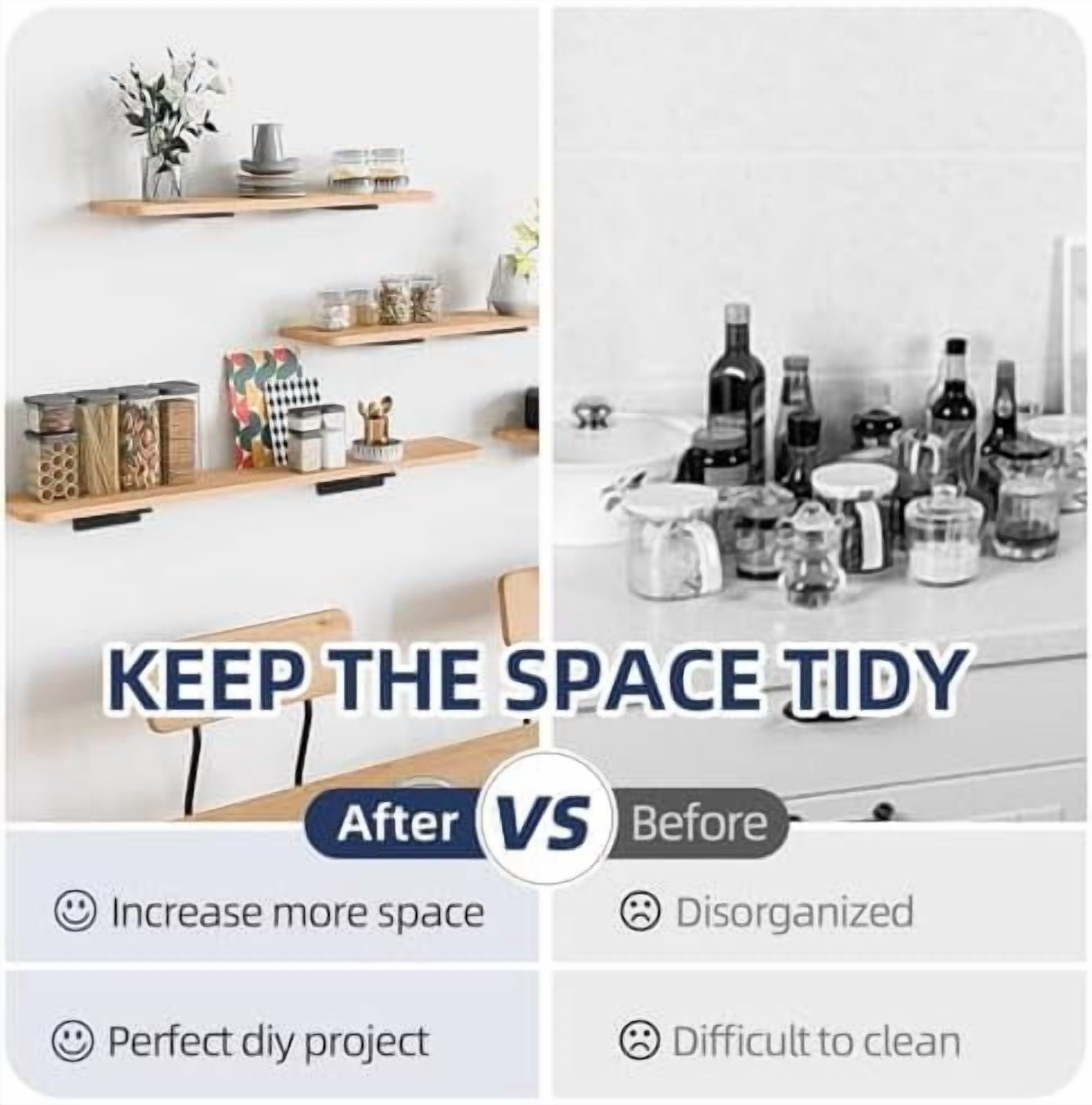 4 Pack Floating Shelf Brackets, 6 Inch Heavy Duty Industrial Shelf ...