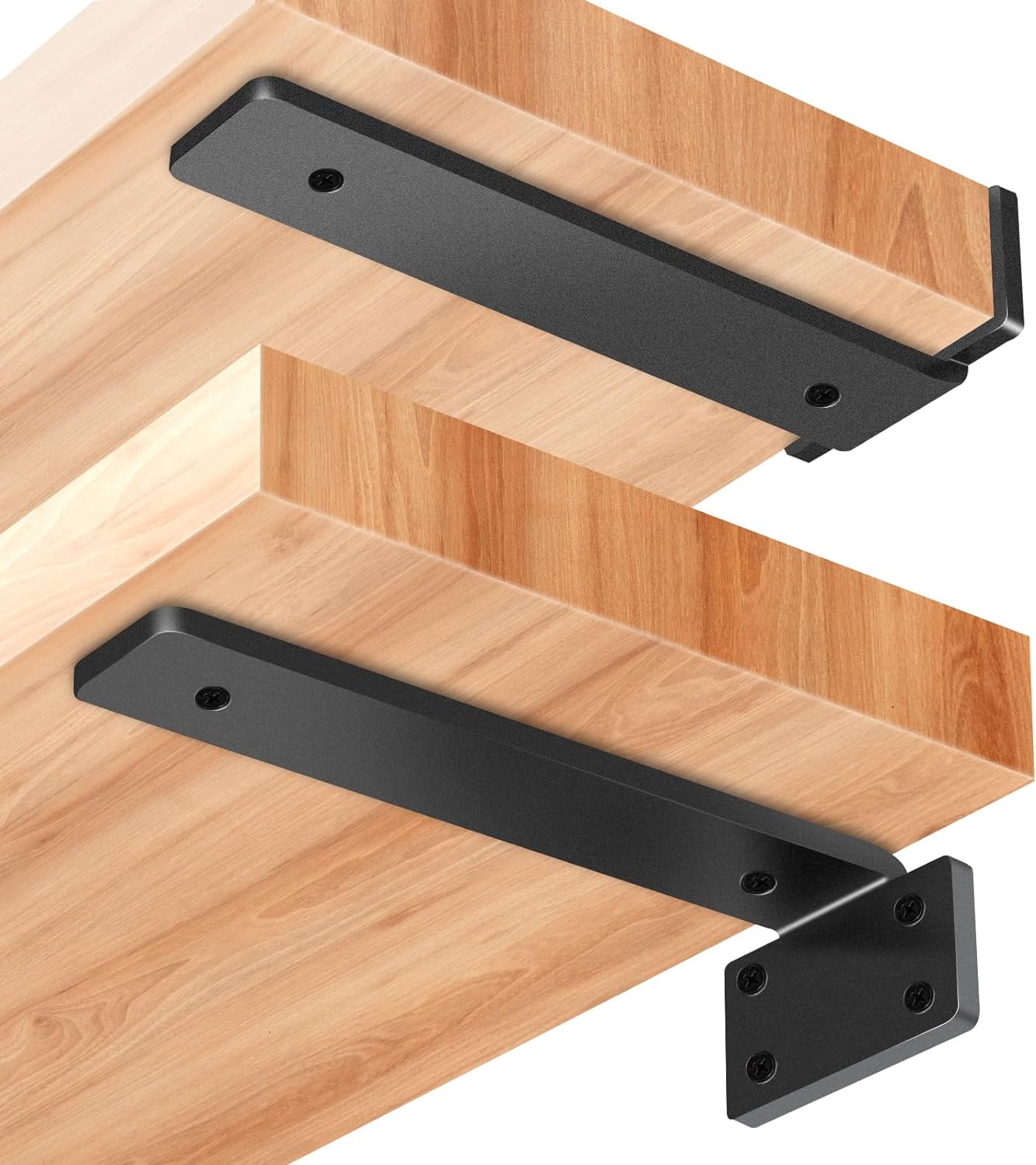 4 Pack Floating Shelf Brackets12 Inch, Heavy Duty Floating Hidden Shelf ...