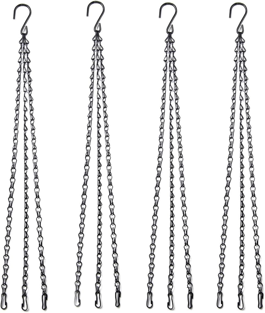 4 Pack Flower Pot Chains 24 Inch Hanging Flower Basket Galvanized ...