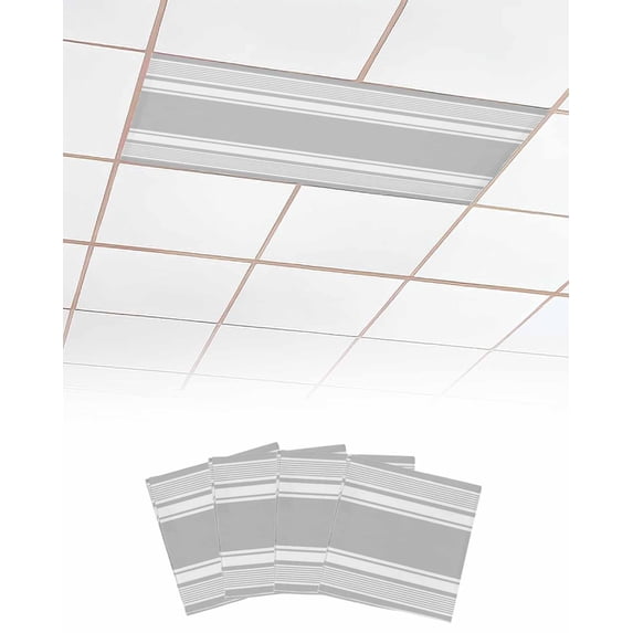 4 Pack Fluorescent Light Cover for Ceiling Lights, Farmhouse Grey ...