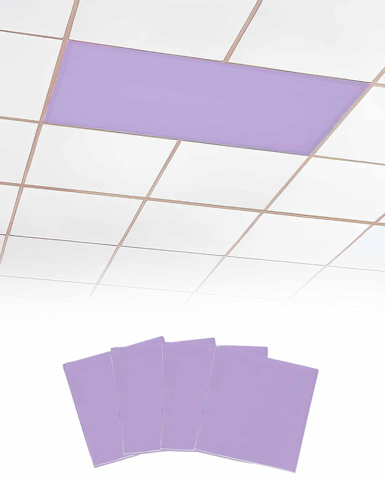 4 Pack Fluorescent Light Covers For Classroom Lavender Purple Solid ...