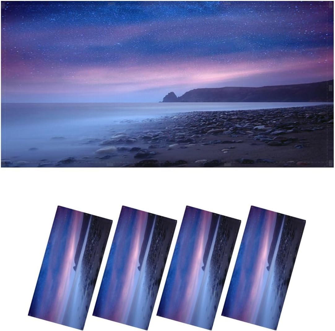 4 Pack Fluorescent Light Covers for Ceiling Lights Sea Under Stars ...