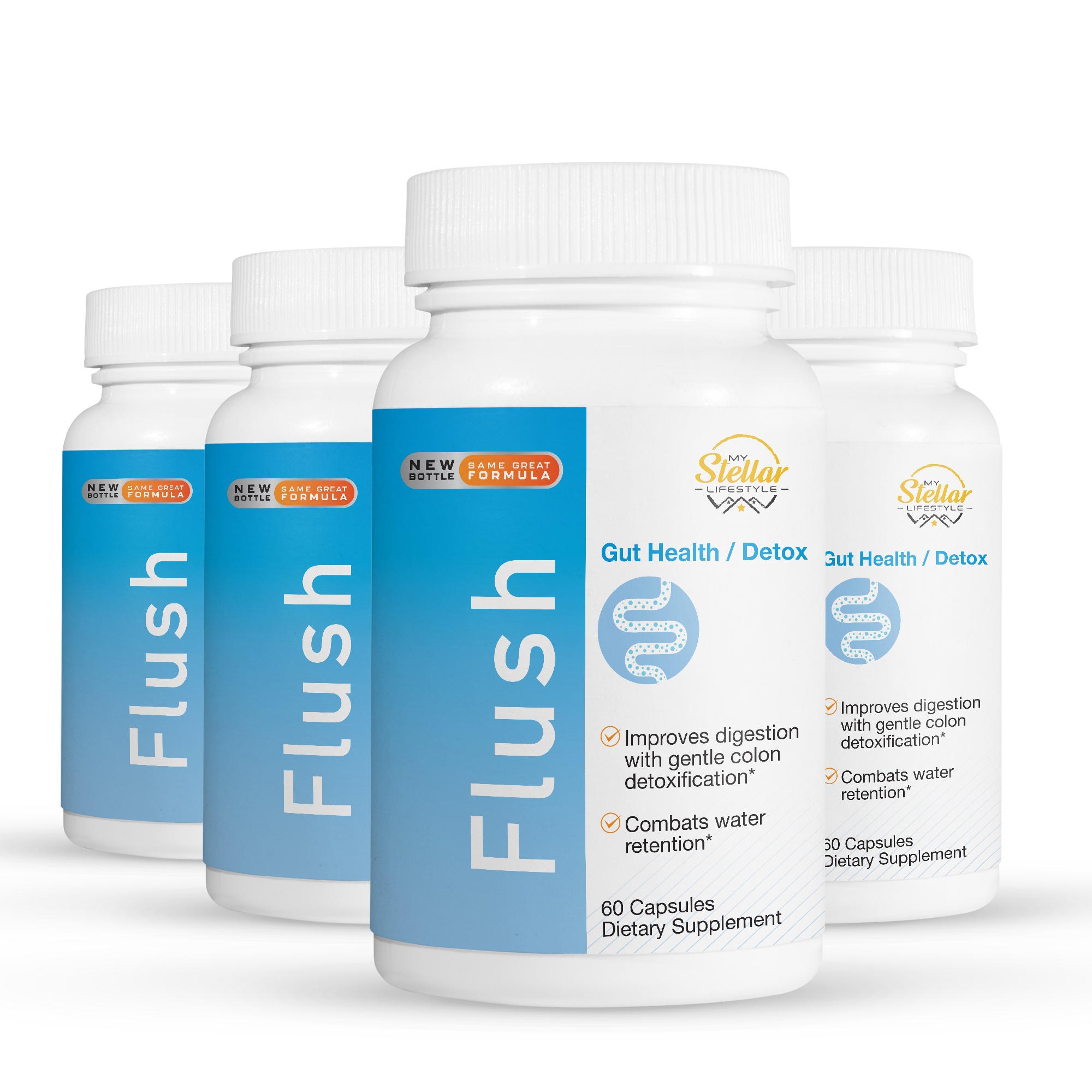 4 Pack Flush, improves digestion with colon detox & combats water ...