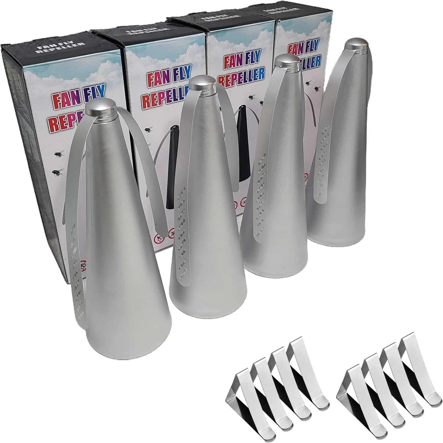 4 Pack Fly Fan for Table, with 8 Tablecloth Clips, Fly Fans for Food ...
