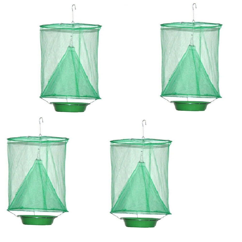 4 Pack Fly Trap Outdoor Hanging Reusable with Fishing Apparatus Garden ...