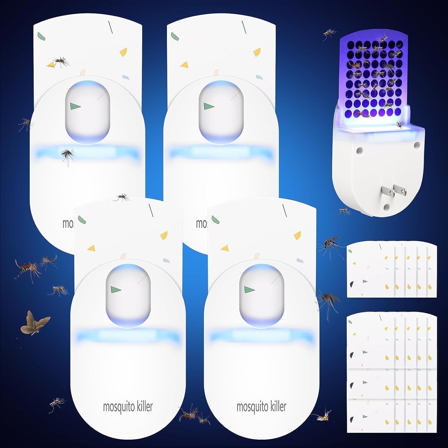 Indoor 4-Pack Insect Trap, Plug-in Mosquito, Gnat & Fruit Fly Catcher ...